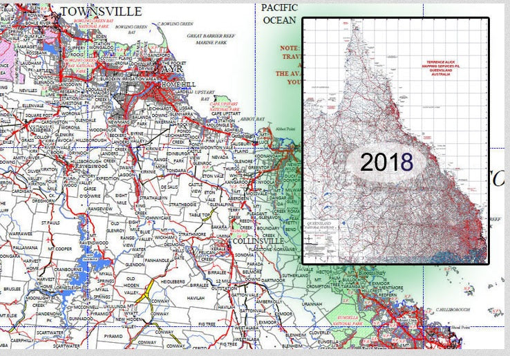 Queensland Pastoral Stations Wall Map - COLLECTION ONLY - CANNOT BE PO ...